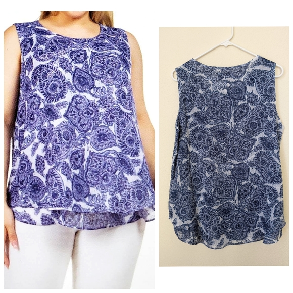 Cristina B. | Tops | Cristina B Ladies Double Layered Sleeveless Tunic ...